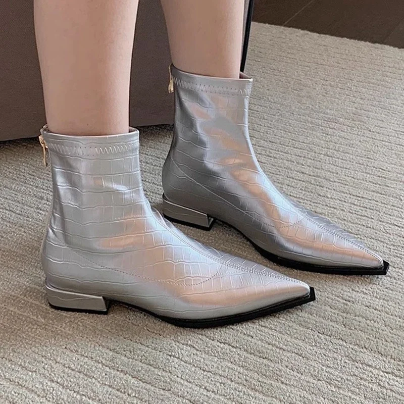 Women-Winter-Low-Heels-Chelsea-Boots-Fad-Ankle-Shoes-New-Trend-2023 ...