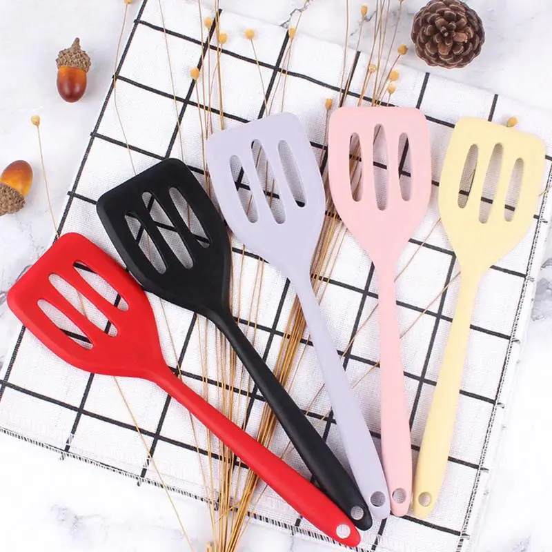 Silicone-Turner-Silicone-Spatula-Cooking-Tableware-Egg-Fish-Frying-Pan ...