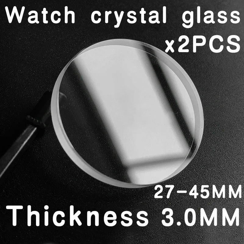 2pcs-3-0mm-Thickness-Flat-Crystal-Watch-Glass-27mm-to-45mm-Diameter ...