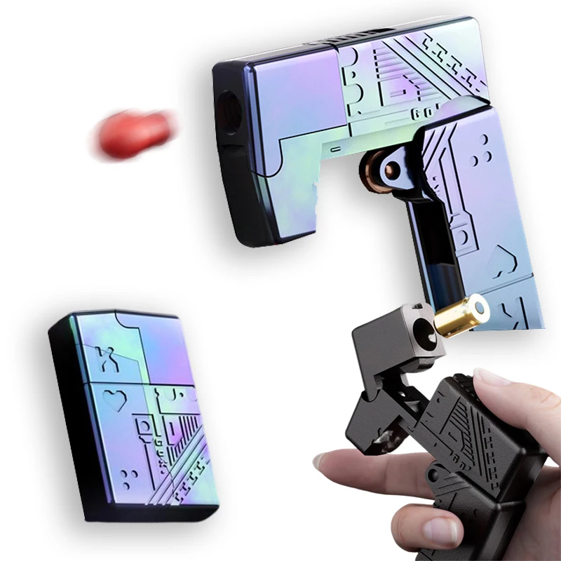 Tactical-Decompression-Toys-Shell-Throwing-Toy-Lighter-Gun-Alloy-Mini ...