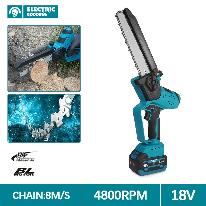 Electric Goddess 8 Inch Brushless Cordless Electric Chain Saw ...