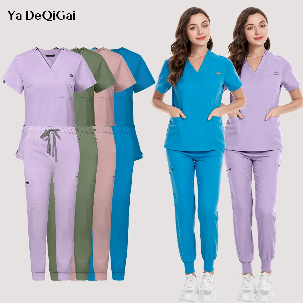 Hospital Nursing Uniform Surgery Scrubs Top Pant Women Men Clinical ...