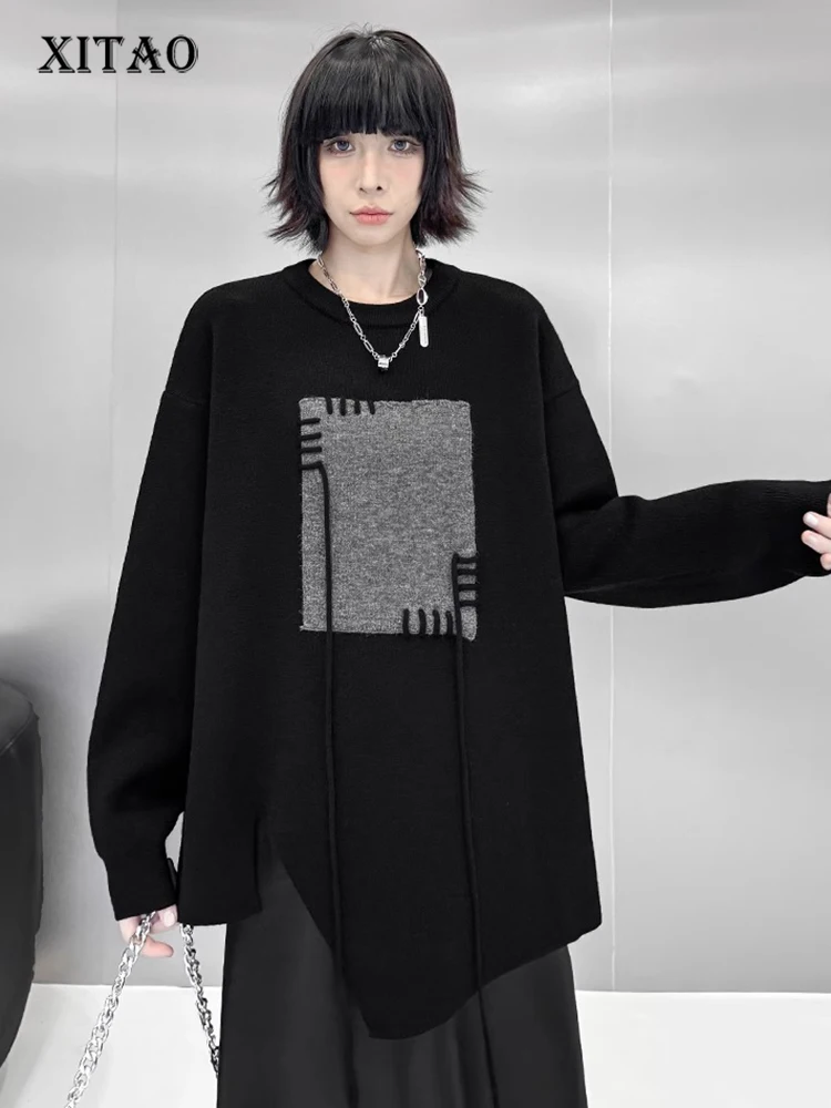 XITAO-O-neck-Loose-Fitting-Solid-Color-Casual-Full-Sleeve-Sweater-Hong ...