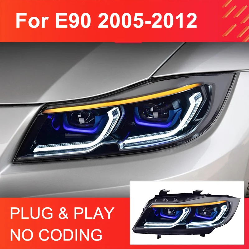 1-Pair-LED-Headlight-Assembly-for-BMW-E90-2005-2012-Headlights-Plug-and ...