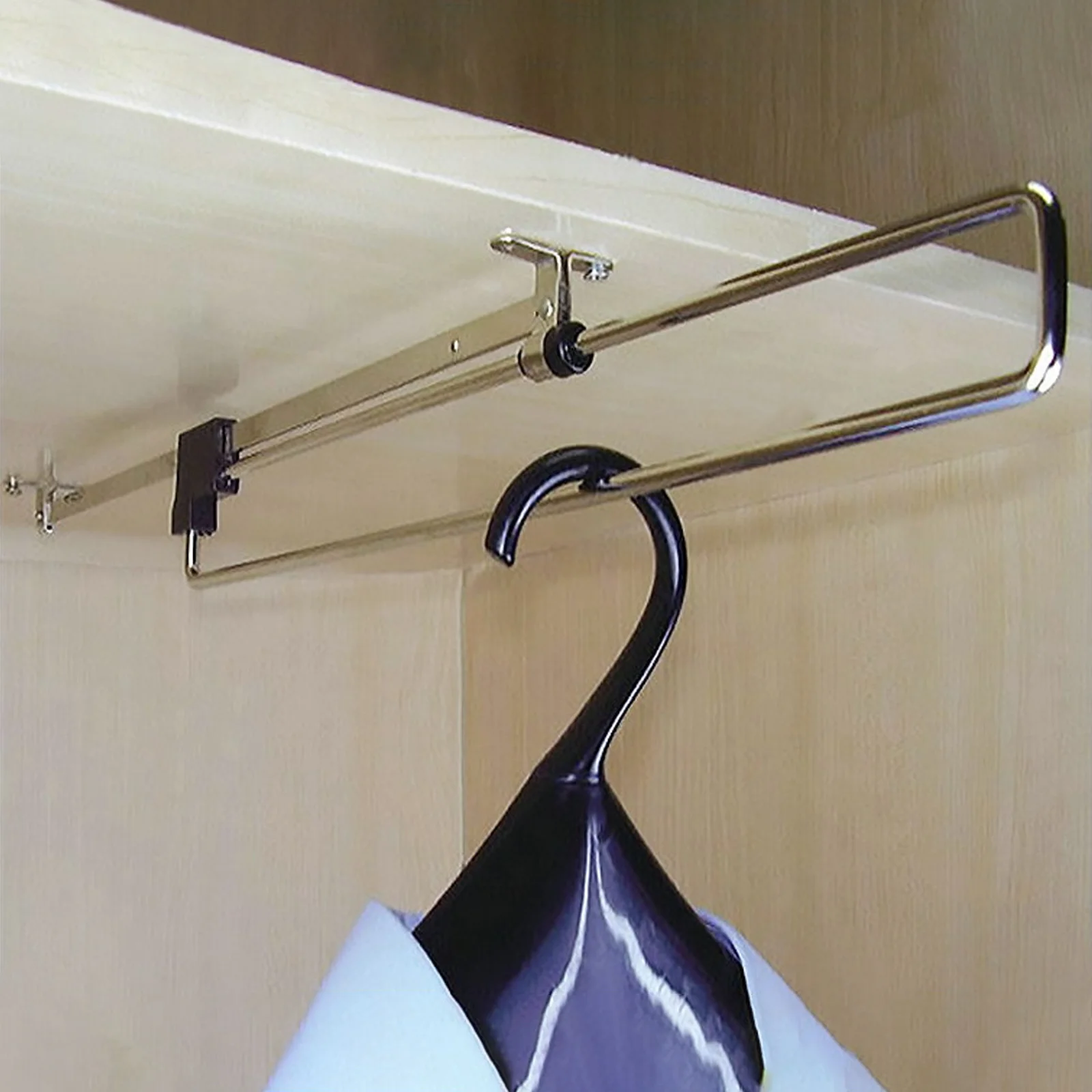Retractable-Closet-Wardrobe-Rail-Clothes-Hanger-Towel-Coat-Racks-Rod ...