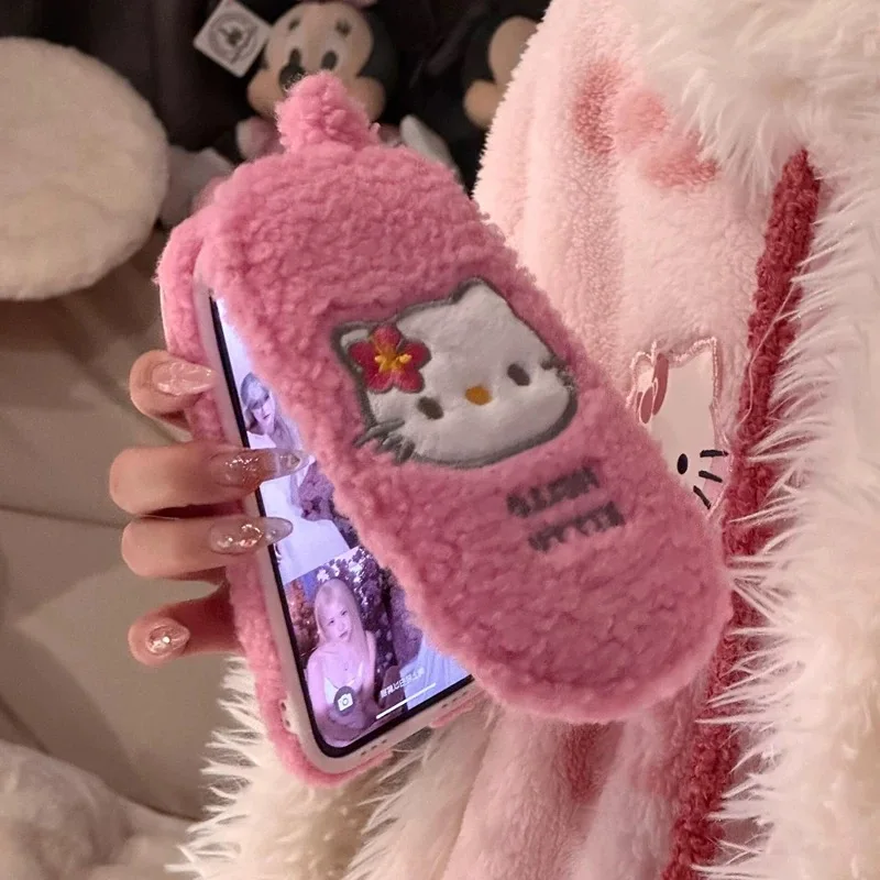Cute Plush Hello Kitty Mirror What About Cashmere Wool Warmth Flip ...