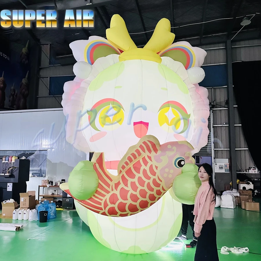 Nice desigh hot sale cute cartoon character inflatable cartoon dragon ...