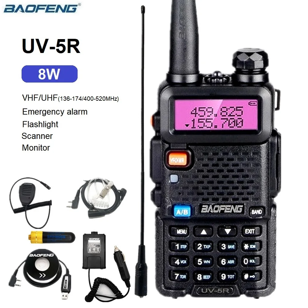 Baofeng walkie talkie UV 5R, estación de Radio CB de doble banda ...