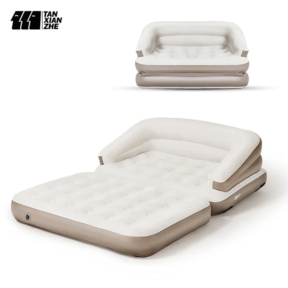 TANXIANZHE 공기 주입식 매트리스, 바닥에 누워 있는 야외 휴대용 접이식 캠핑 텐트 홈 레이지 소파 플러싱 공기 침대 ...