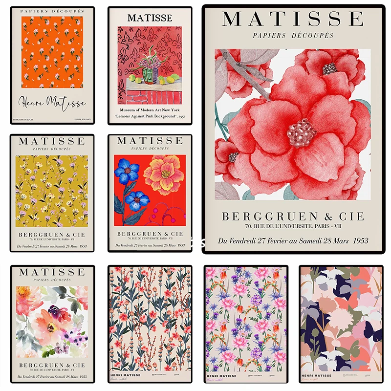 Matisse-Minimalist-Blue-Yellow-Green-Floral-Poster-Henri-Matisse ...