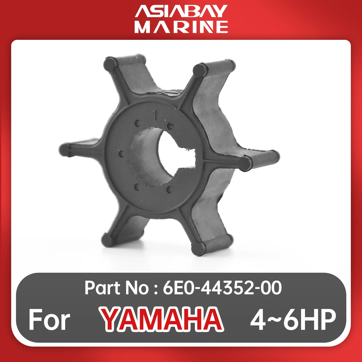 6E0-44352-00 Water Pump Impeller For Yamaha Outboard Engine 4hp 5hp 6hp Boat Parts 2/4 Stroke ...
