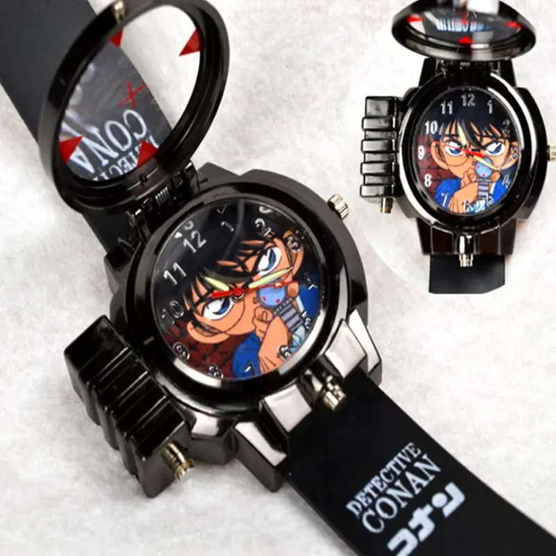 Anime Quartz Watches Detective Conan Action Figure Can Launch LED Light ...