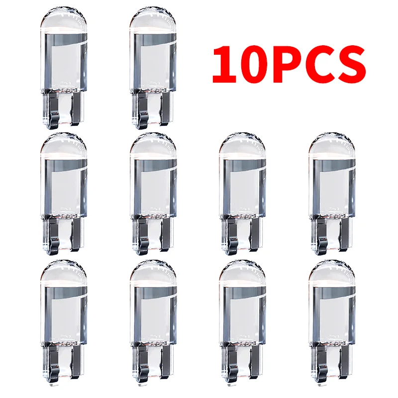 10pcs W5W Led T10 Car Light COB Glass 6000K White Auto Automobiles ...