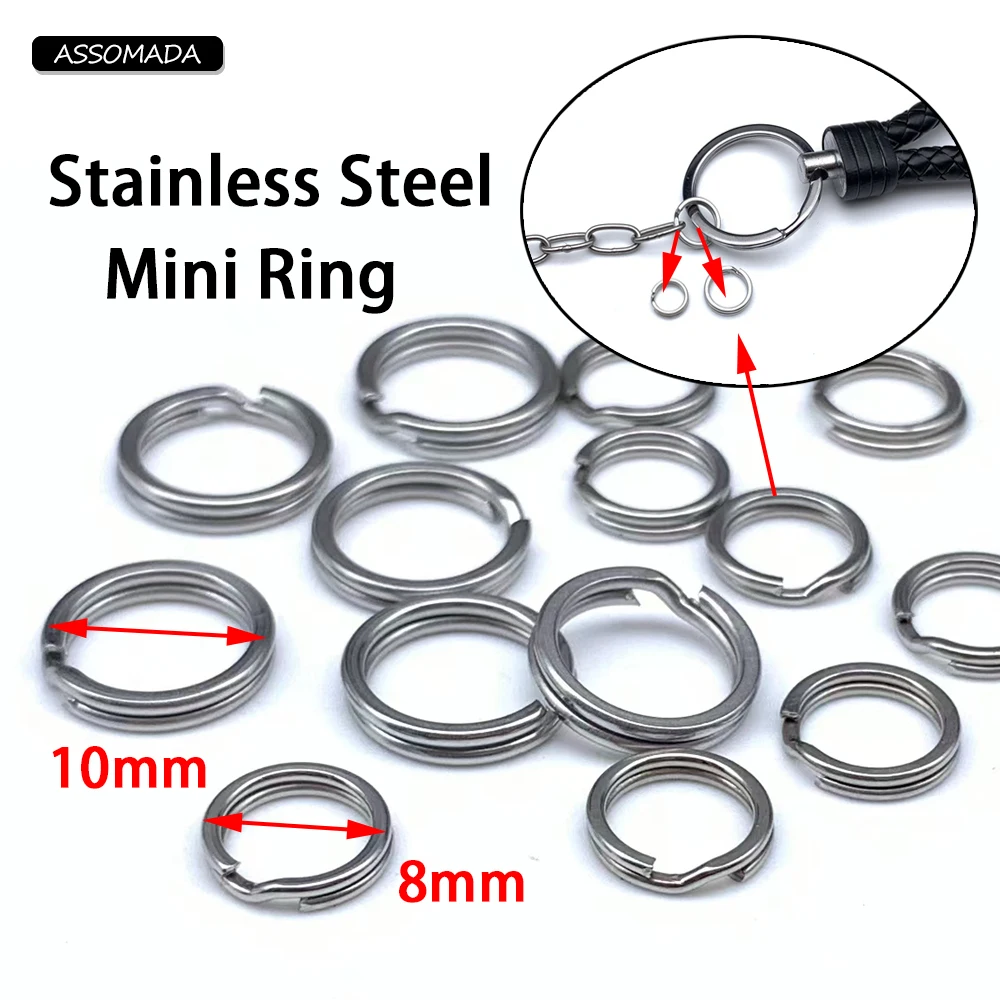 50pcs 8/10mm Stainless Steel Open Jump Rings Double Loops Split Rings ...