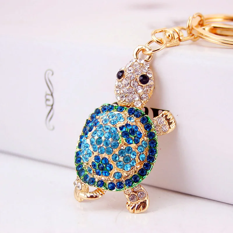 Cute-Rhinestones-Turtle-Keychain-Fashion-Colorful-Crystal-Animal-Key ...