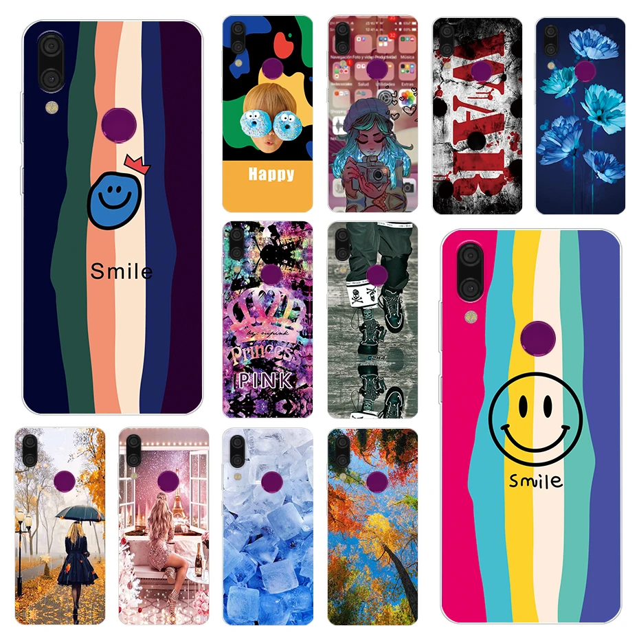 Xiaomi Redmi not 7 için kılıf Note7 Pro sevimli gökkuşağı kızlar Funda ...