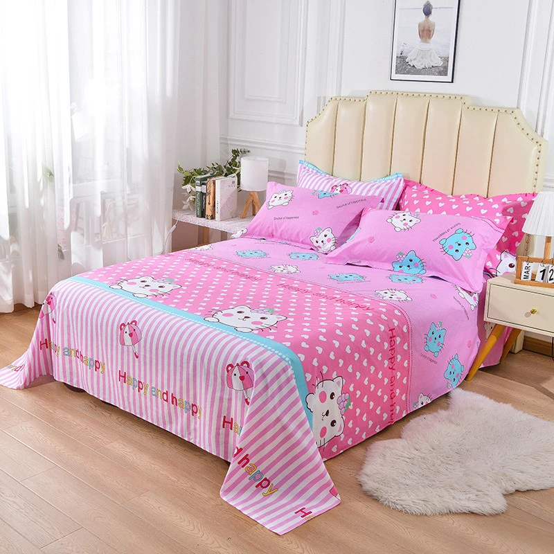 Cotton Cartoon Queen Sheet Set | Bed Sheet Pillow Case | Bed Sheet ...