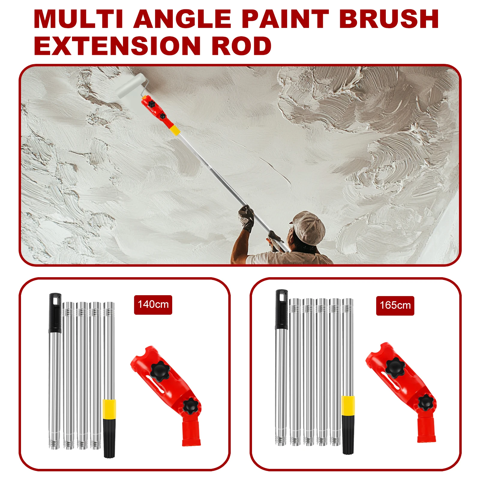 180 ° Extensor de pincel de pintura giratorio, Kit de rodillo de ...