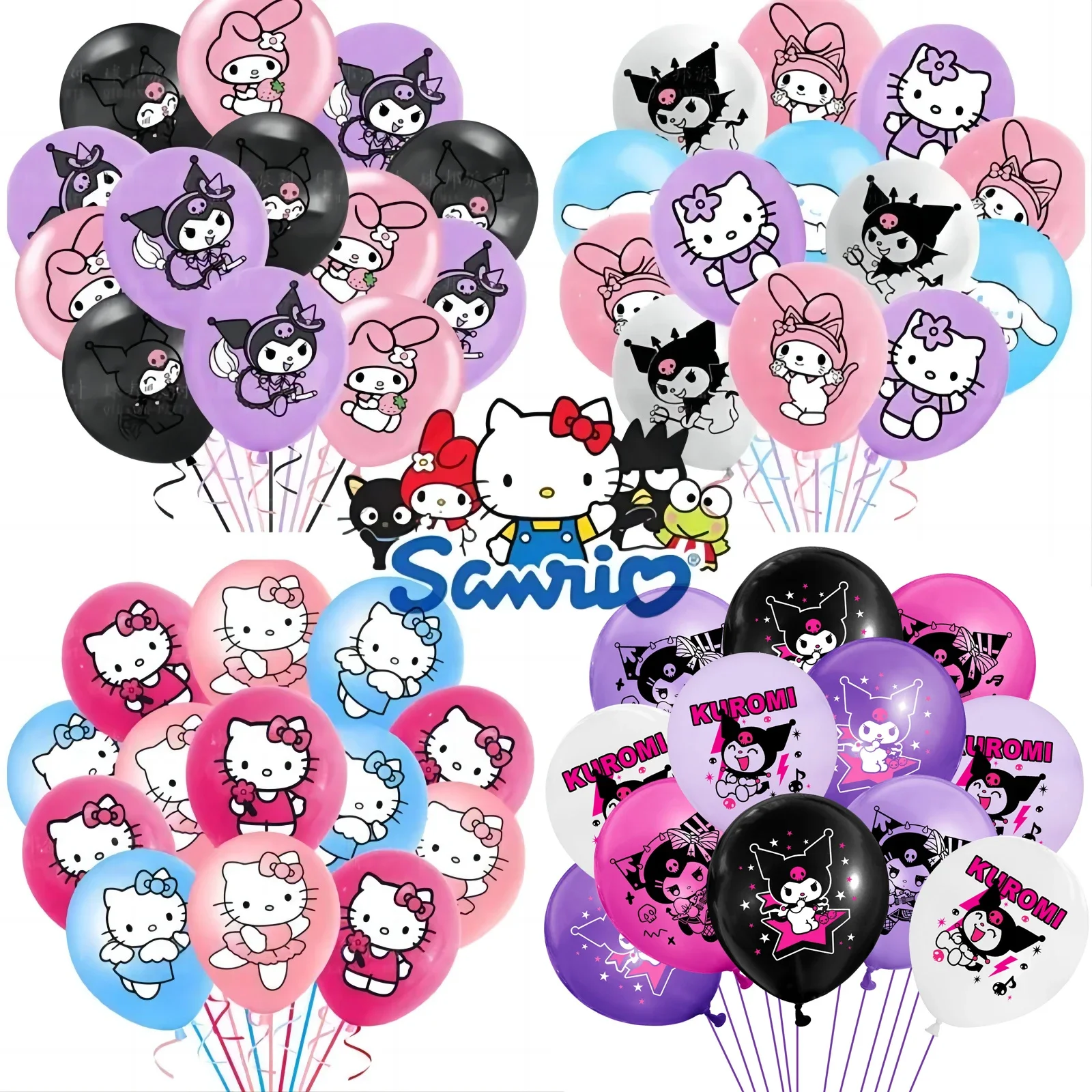 A-Set-Sanrio-Balloon-Kawaii-Anime-Figure-Hello-Kitty-Balloons-Kuromi ...