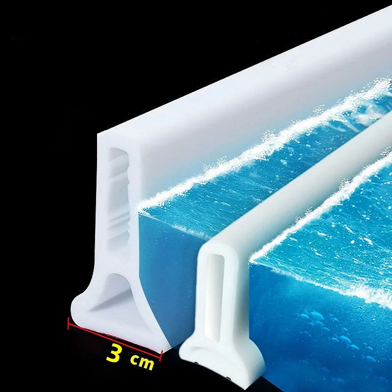 Self-Adhesive Silicone Bendable Water Retaining Strip Shower Water ...