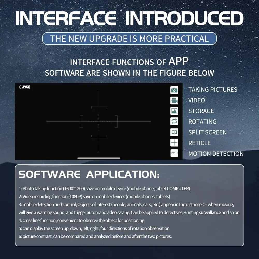 WiFi Digital Telescope,70x Zoom 1920X1080 Monocular Camera Monitor with ...