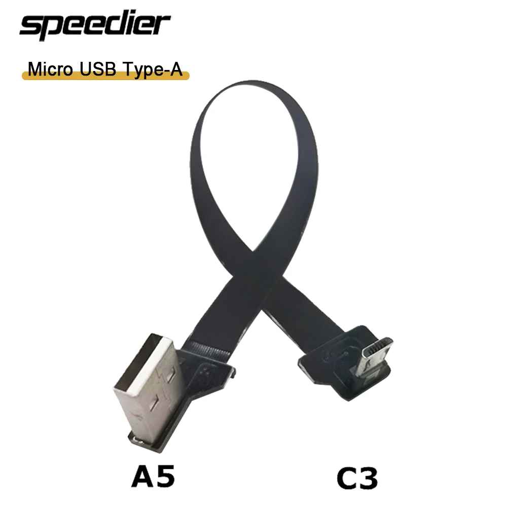 Flat-Flexible-Ultra-Thin-Micro-USB-Type-A-Ribbon-Cable-90-Degree-Up ...