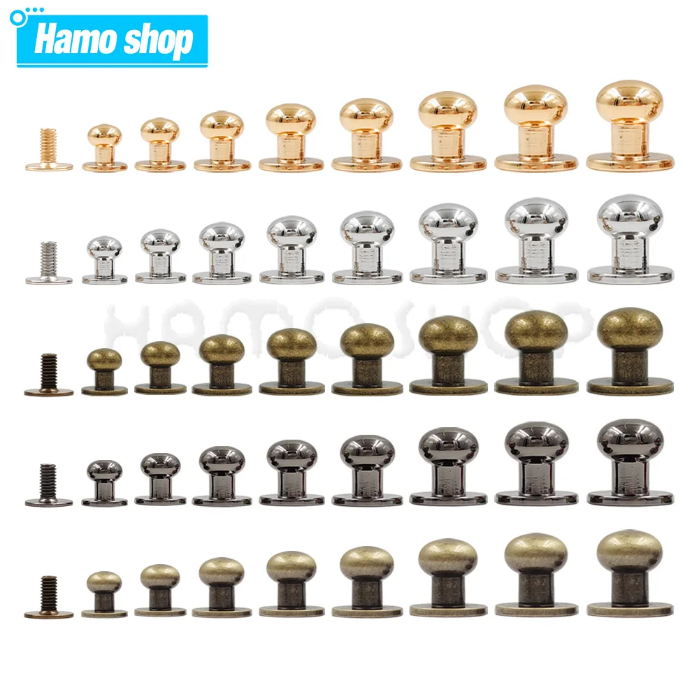 5-10pcs-Round-Head-Ball-Post-Studs-Brass-Buttons-Screwback-Nail-Rivets ...