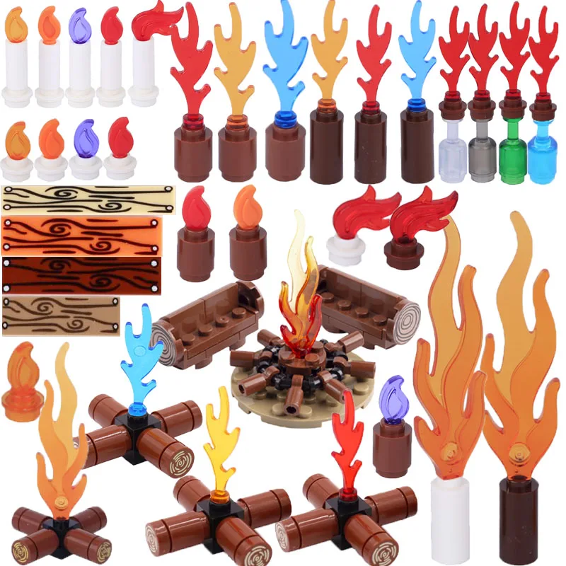 MOC-Building-Blocks-Bonfire-Flame-Medieval-Wine-Bottle-Accessories-Set ...