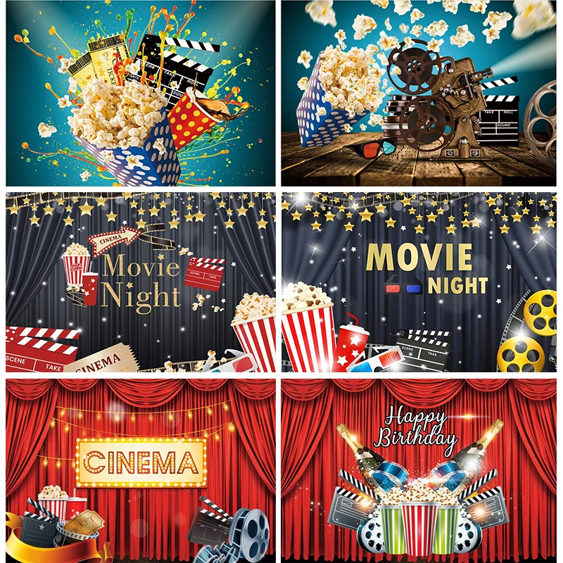 Home-Cinema-Photo-Background-Movie-Night-Theme-Hollywood-Party ...