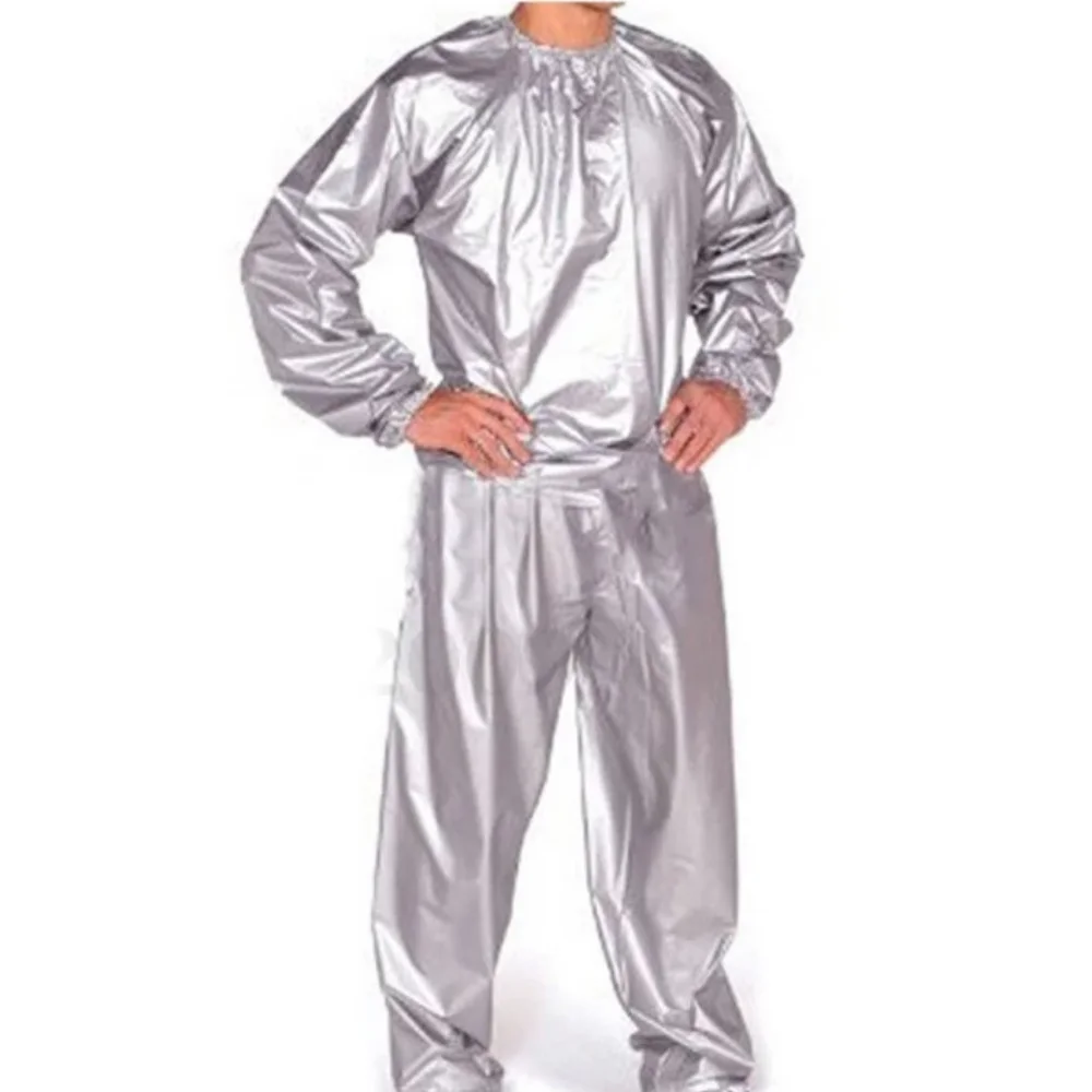 Sport Suit Men Women PVC Sauna Suit Long Sleeve Elastic Waist Summer ...
