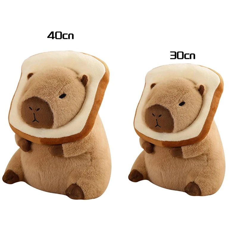 Cute-Capybara-Plush-Pillow-With-Wearable-Toast-Headwear-Kawaii-Bread ...