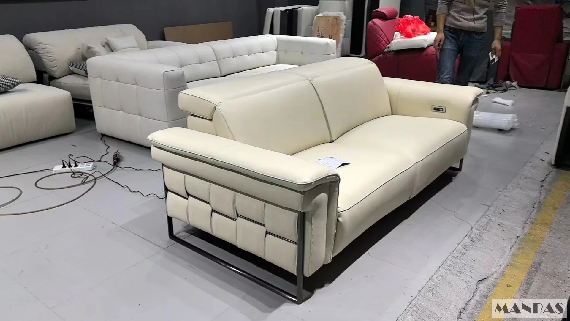 MANBAS Dual Motors Ghế sofa có thể ngả điện Ghế nhà hát chức năng cho ...