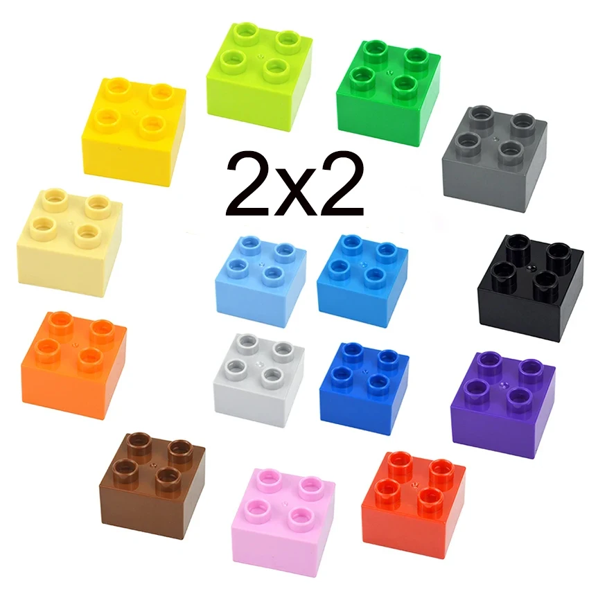 10Pcs-2X2-Big-Size-Colorful-Building-Blocks-Large-Figures-2-2-Dot-Thick ...