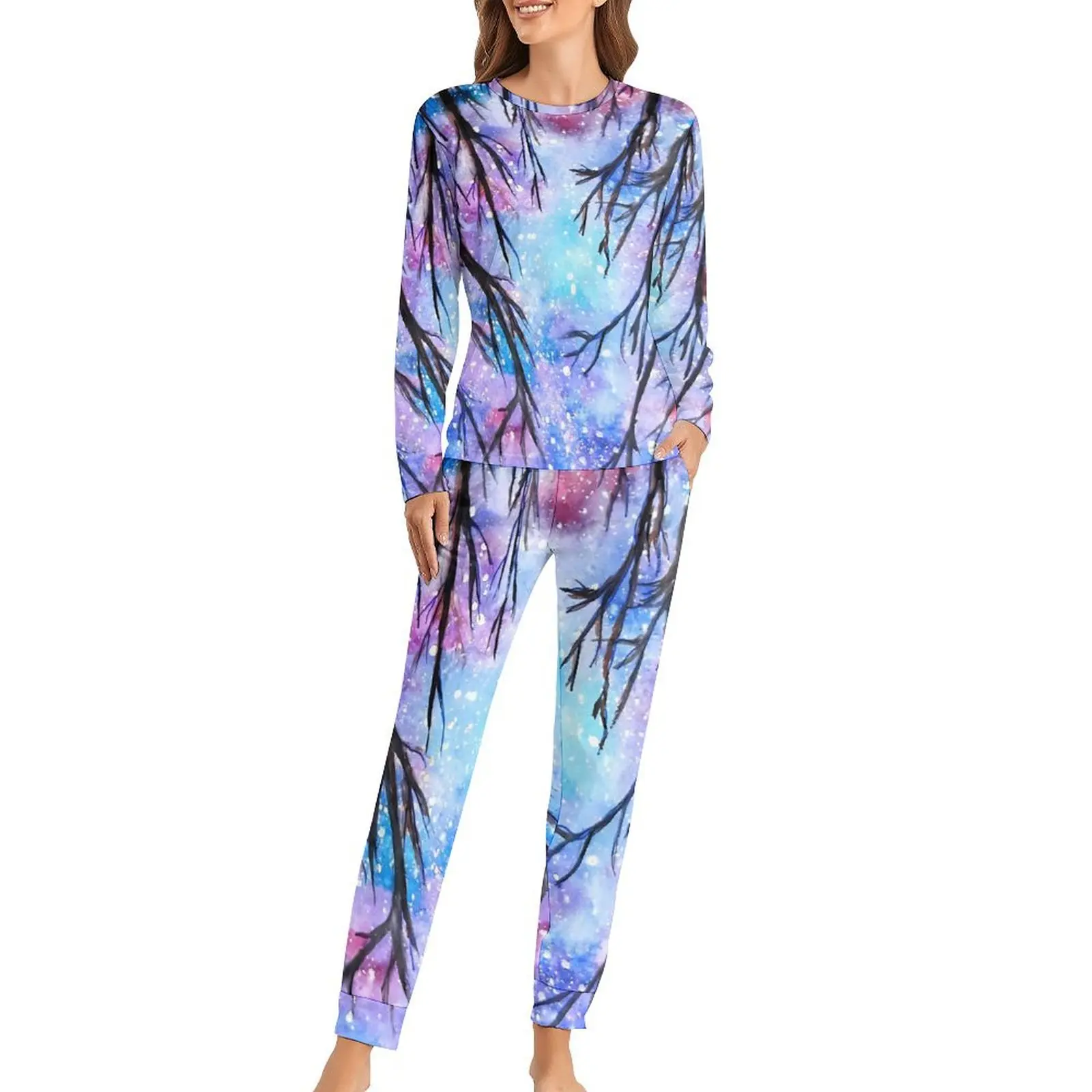 October-Starry-Night-Pajamas-Abstract-Galaxy-2-Pieces-Aesthetic-Pajama ...