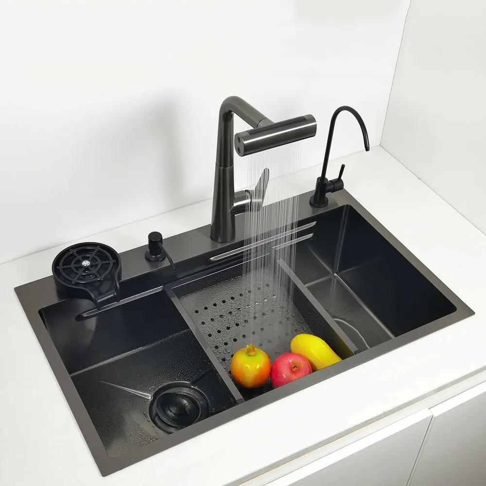 honeycomb Kitchen Sink anti-scratch nano technology left drain Above ...