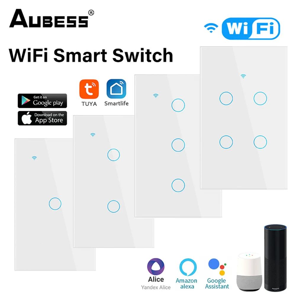 Smart-Switch-1-2-3-4gang-Tuya-WiFi-Smart-Touch-Switch-Home-Light-Wall ...