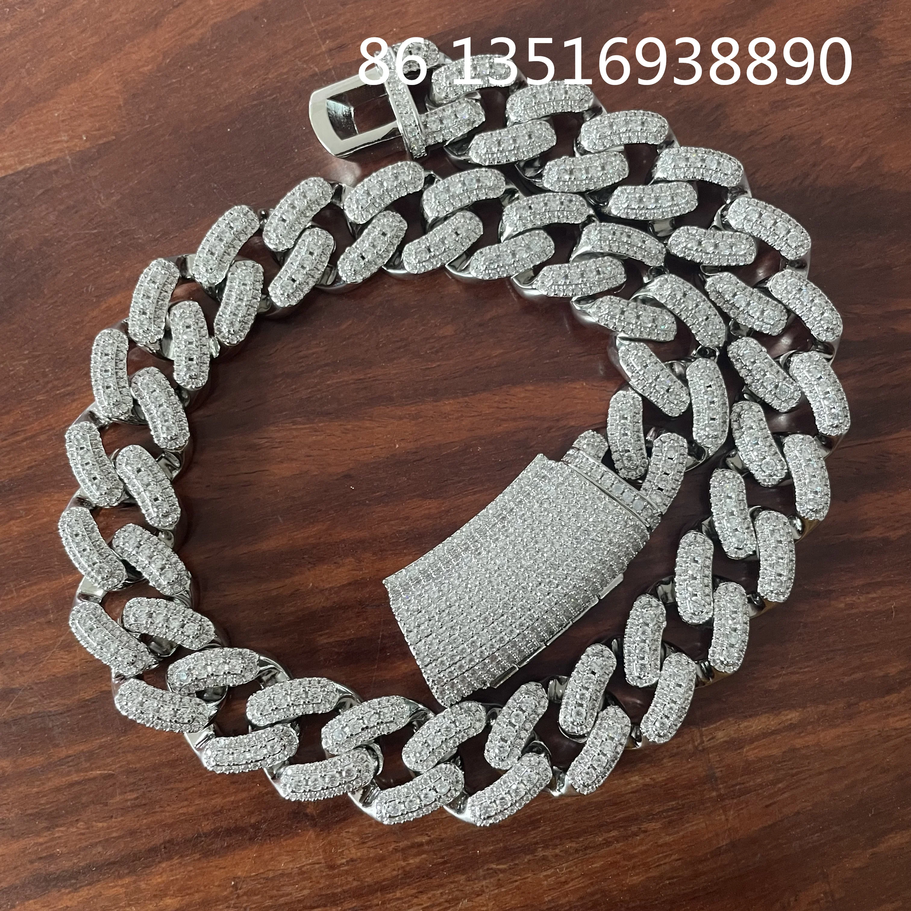 Miami Cuban Chain Hip Hop Necklace For Men Gold Color Bling Zirconia ...