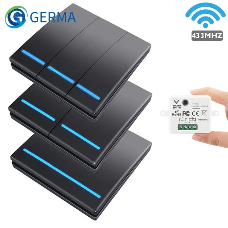 GERMA Mini Module Smart Wireless Push Switch Light 433MHZ Electrical ...