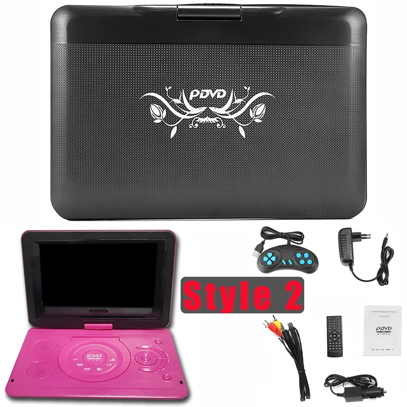13-9inch-Portable-Mobile-DVD-Player-16-9-Widescreen-270-Rotation-Audio ...