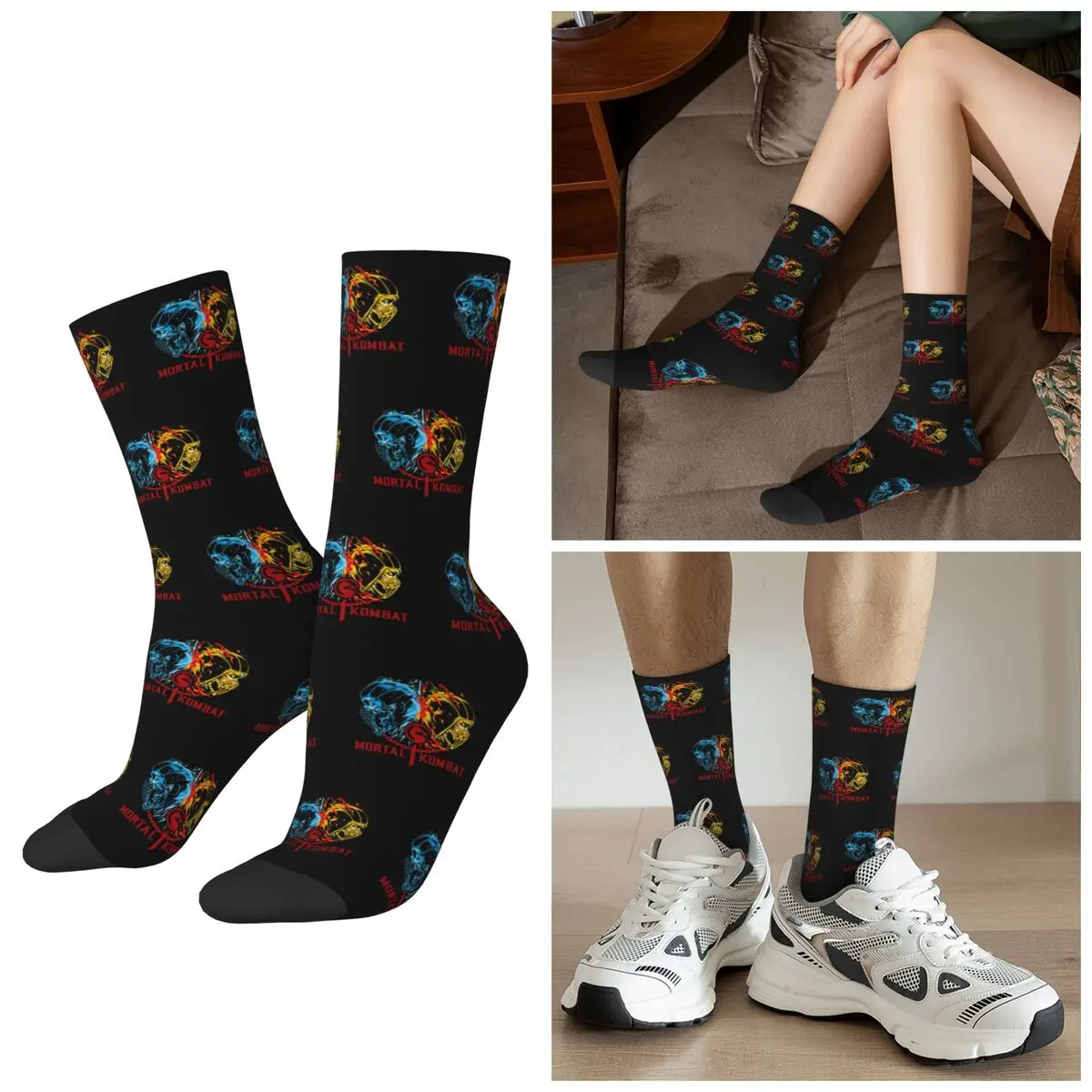 All Seasons Mortal Kombat One Socks Harajuku Sport Middle Tube Socks ...
