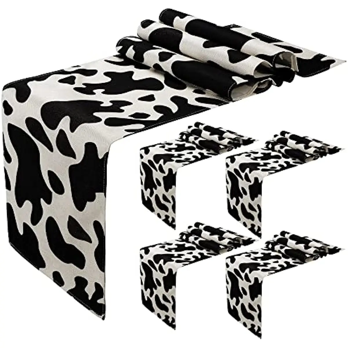 Cow-Print-Table-Runner-Farm-Black-White-Cowhide-Tablecloth-Parties ...