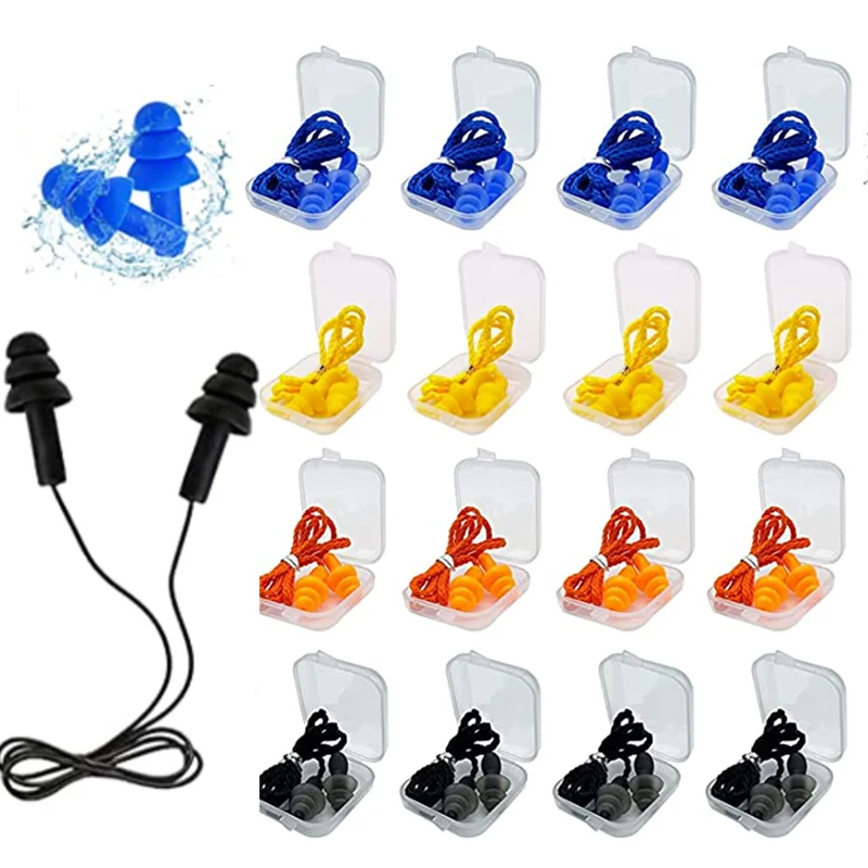 Silicone-Corded-Ear-Plug-Protector-Anti-Lost-Reusable-Hearing ...
