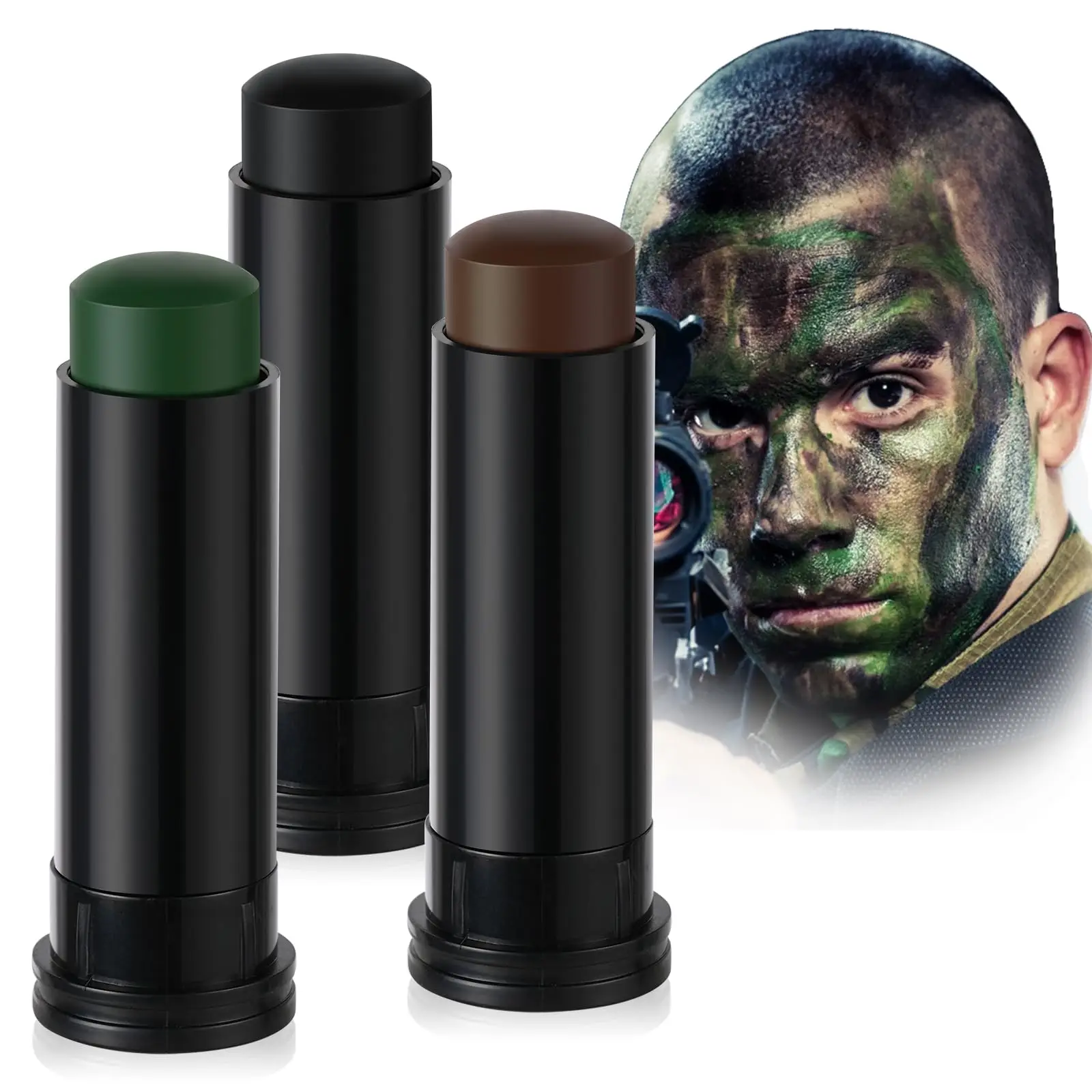 3Pcs-Military-Woodland-Face-Paint-Stick-Camo-Color-Cream-Body-Paint ...