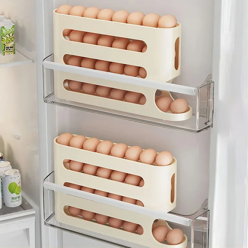 Automatic-4-Layers-Rolling-Egg-Holder-Rack-Fridge-Egg-Storage-Box ...
