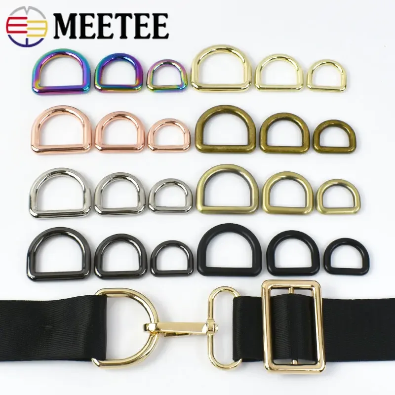 5Pcs 10-50mm Metal O D Ring Buckle Webbing Adjuster Hook Bag Strap Belt ...