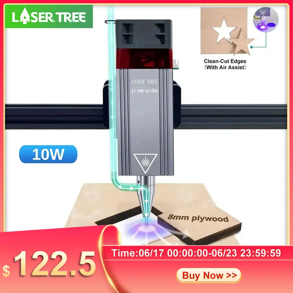 LASER-TREE-5W-10W-Laser-Module-with-Air-Assist-450nm-TTL-Laser-Head-for ...