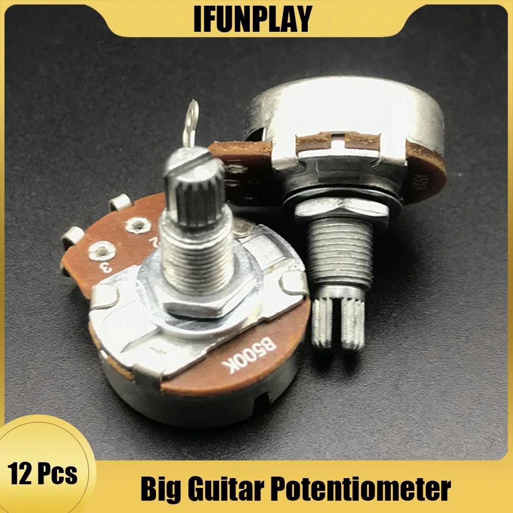 12pcs A500K/B500K/A250K/B250K Electric Guitar Potentiometer 18mm Split ...