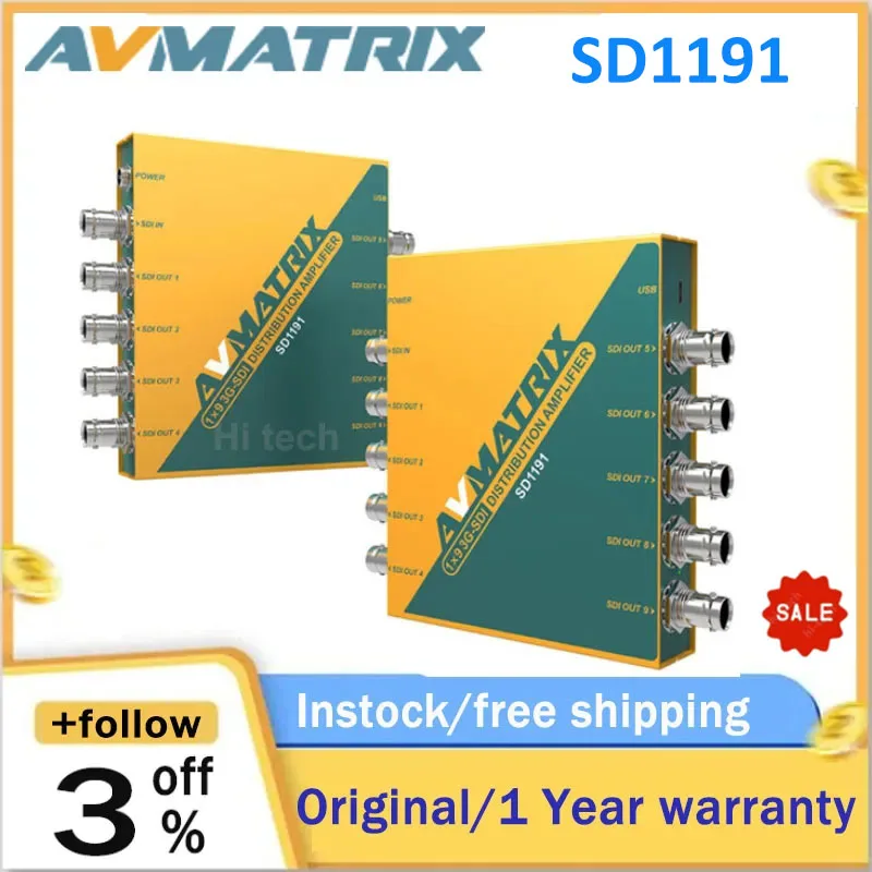 Avmatrix-SD1191-SDI-Video-Splitter-3G-HD-3G-SDI-has-1-input-9-output ...