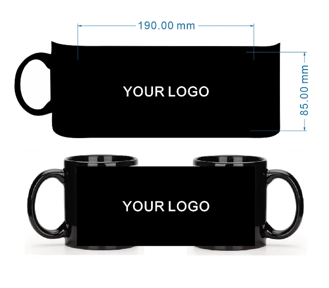 Black Cup DIY LOGO Ceramic 350ML Mug Customize Print Your Photo Picture ...