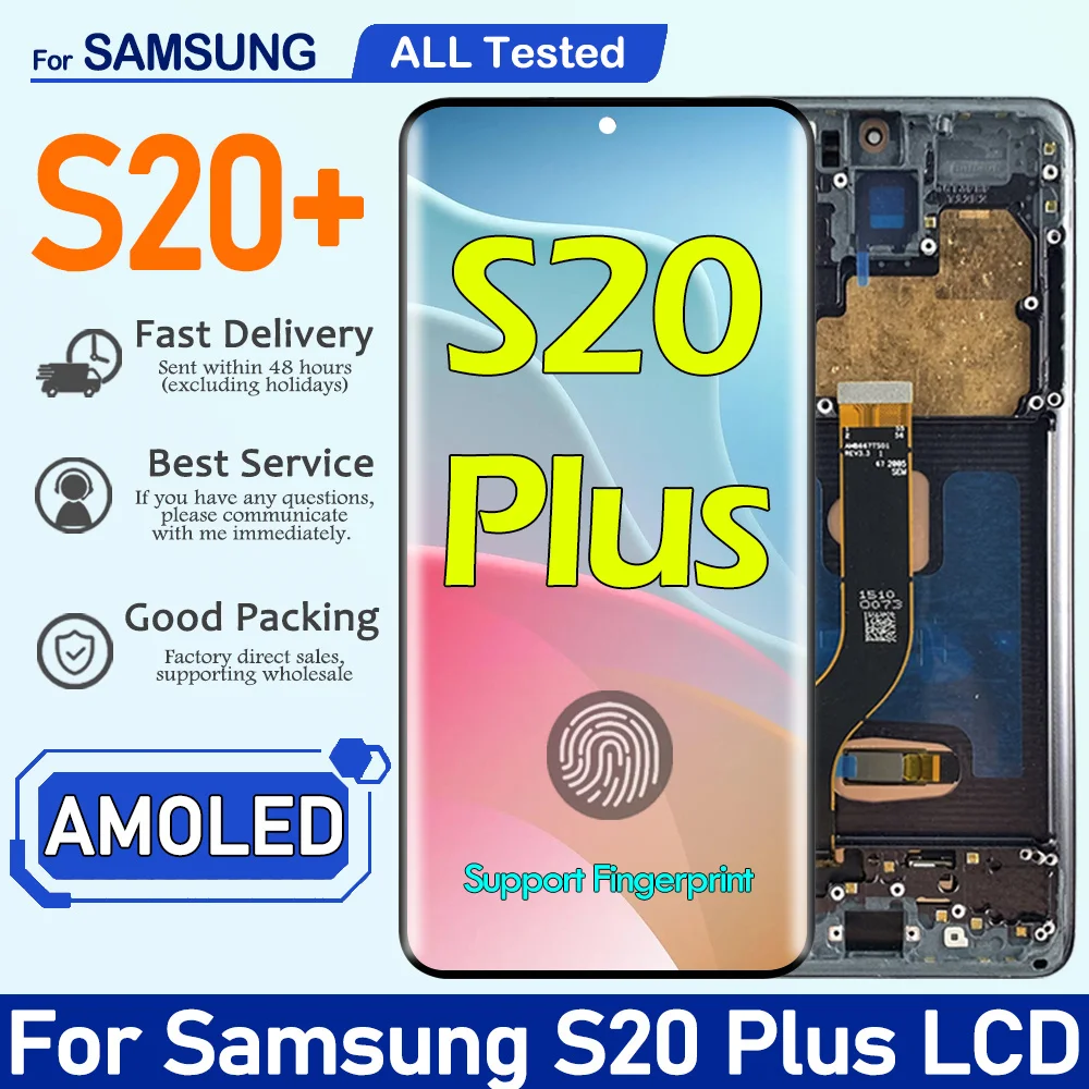 S20 Plus Screen Amoled For Samsung S20 Plus G985 G986 LCD Display Touch ...
